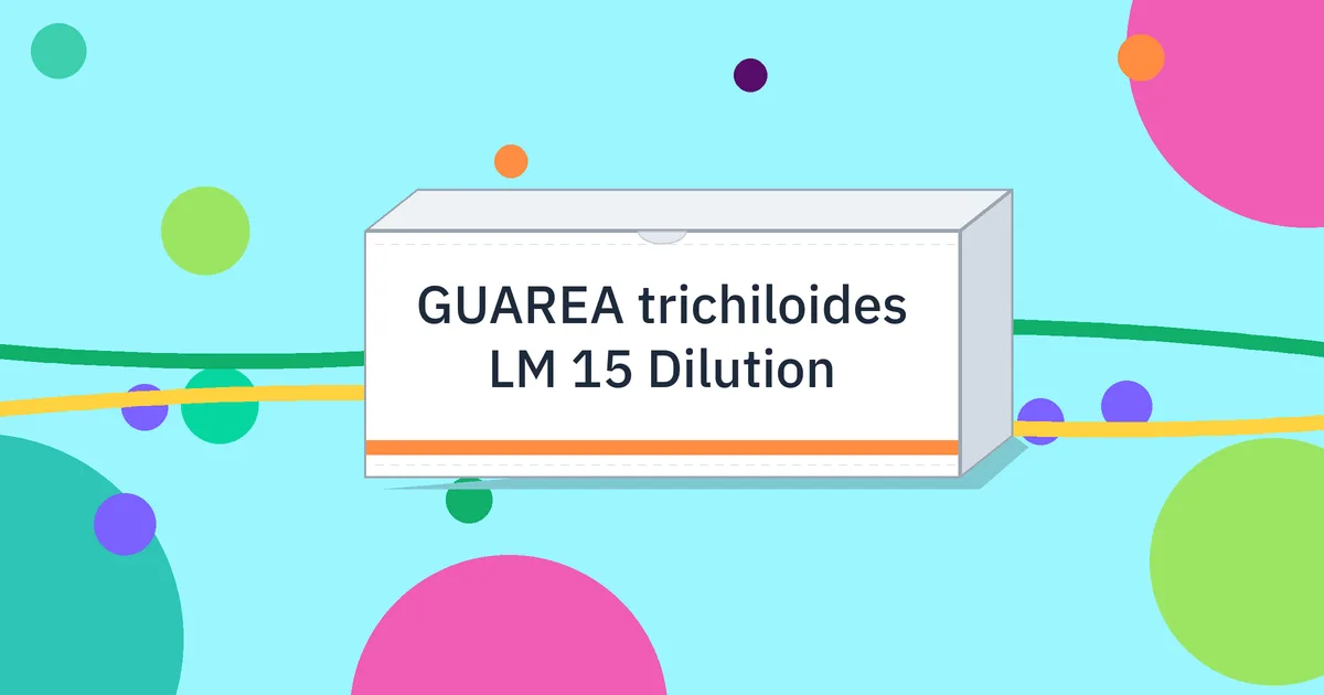 Symbolbild: Packung mit der Aufschrift GUAREA trichiloides LM 15 Dilution (PZN 13548449) – Verfügbarkeit und Bezug in Apotheken in Frankfurt am Main
