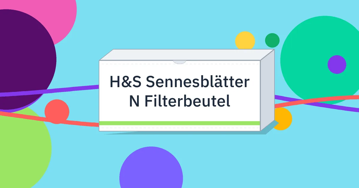 Symbolbild: Packung mit der Aufschrift H&S Sennesblätter N Filterbeutel (PZN 01554522) – Verfügbarkeit und Bezug in Apotheken in Frankfurt am Main