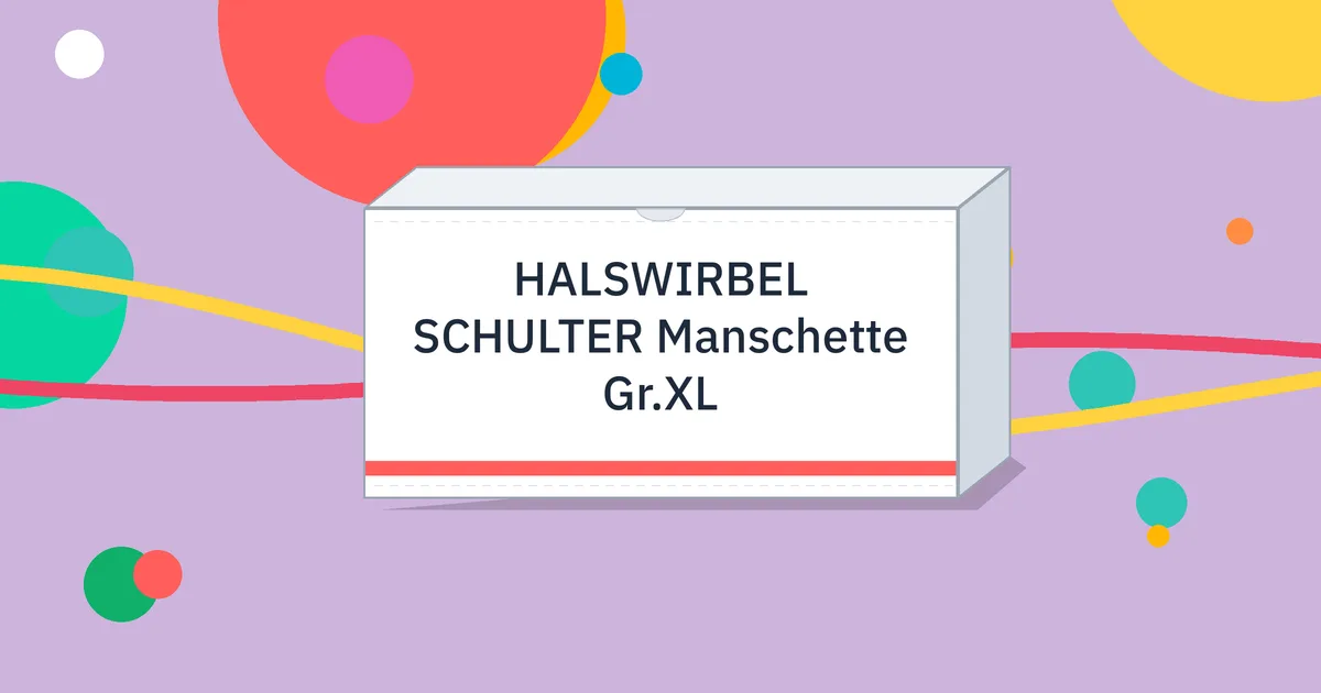 Symbolbild: Packung mit der Aufschrift HALSWIRBEL SCHULTER Manschette Gr.XL (PZN 05548518) – Verfügbarkeit und Bezug in Apotheken in Frankfurt am Main