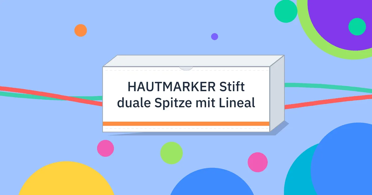Symbolbild: Packung mit der Aufschrift HAUTMARKER Stift duale Spitze mit Lineal (PZN 20869875) – Verfügbarkeit und Bezug in Apotheken in Frankfurt am Main