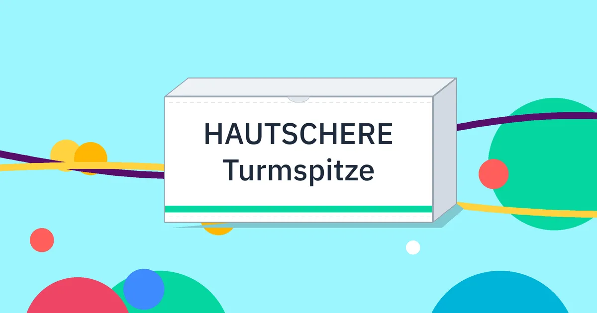 Symbolbild: Packung mit der Aufschrift HAUTSCHERE Turmspitze (PZN 01501218) – Verfügbarkeit und Bezug in Apotheken in Frankfurt am Main