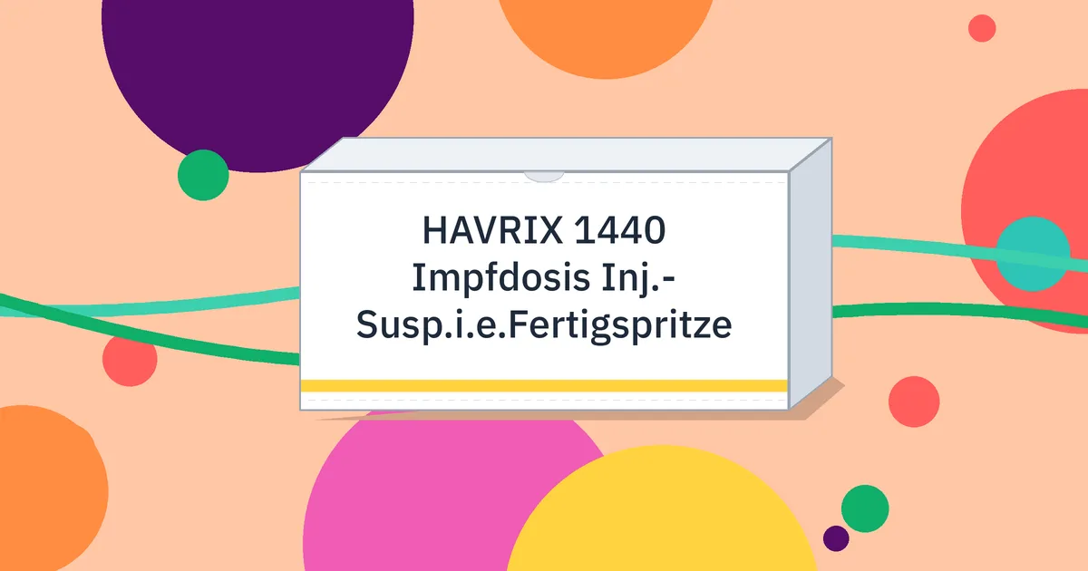 Symbolbild: Packung mit der Aufschrift HAVRIX 1440 Impfdosis Inj.-Susp.i.e.Fertigspritze (PZN 04935383) – Verfügbarkeit und Bezug in Apotheken in Frankfurt am Main