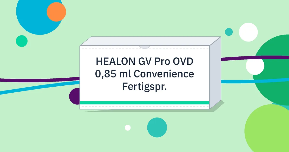 Symbolbild: Packung mit der Aufschrift HEALON GV Pro OVD 0,85 ml Convenience Fertigspr. (PZN 16879313) – Verfügbarkeit und Bezug in Apotheken in Frankfurt am Main