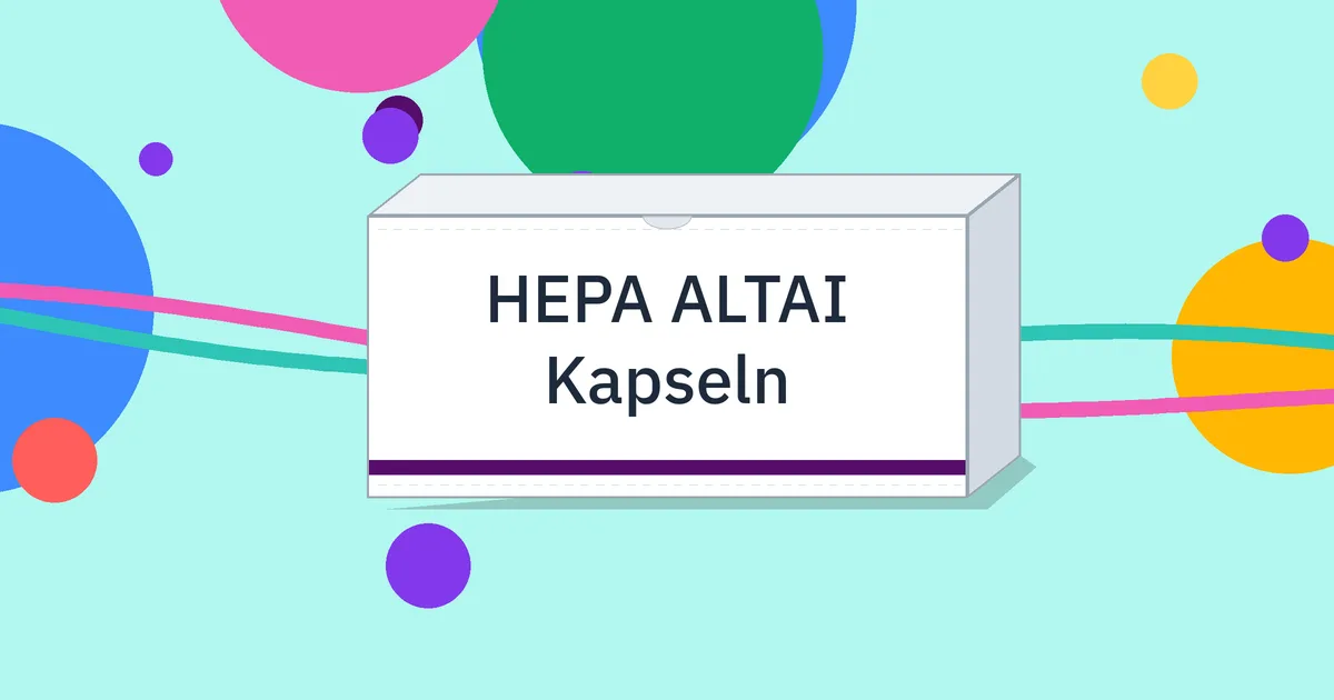 Symbolbild: Packung mit der Aufschrift HEPA ALTAI Kapseln (PZN 17242641) – Verfügbarkeit und Bezug in Apotheken in Frankfurt am Main