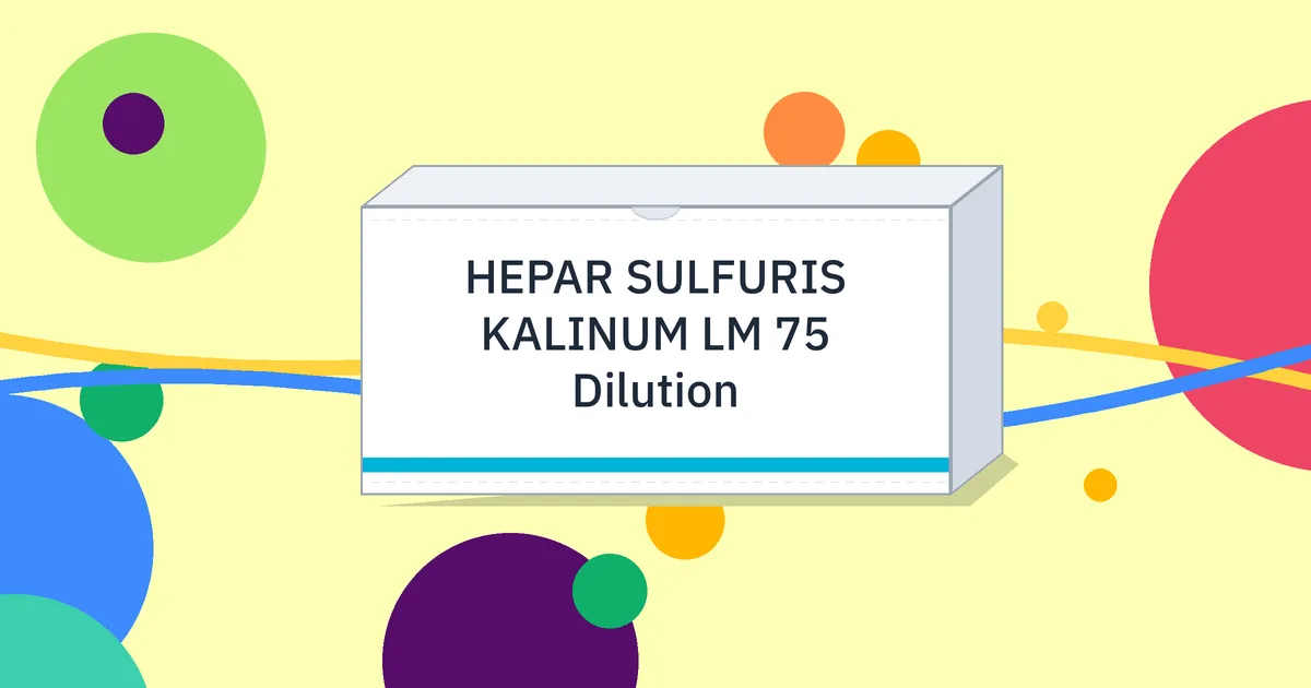 Symbolbild: Packung mit der Aufschrift HEPAR SULFURIS KALINUM LM 75 Dilution (PZN 12888143) – Verfügbarkeit und Bezug in Apotheken in Frankfurt am Main