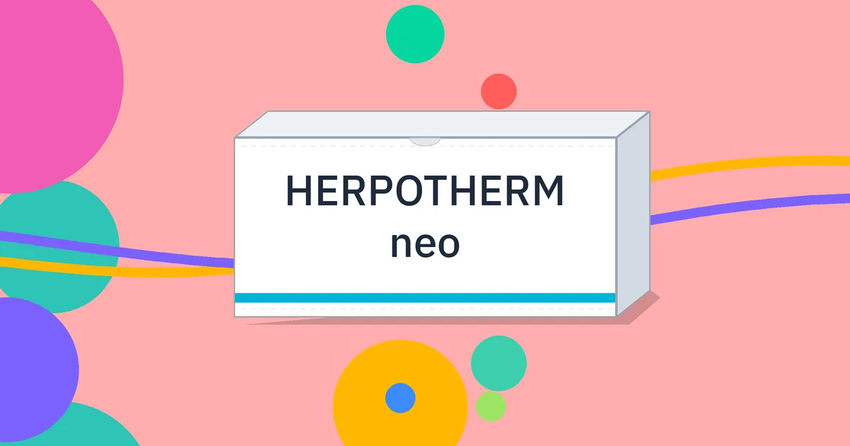 Symbolbild: Packung mit der Aufschrift HERPOTHERM neo (PZN 19120132) – Verfügbarkeit und Bezug in Apotheken in Frankfurt am Main