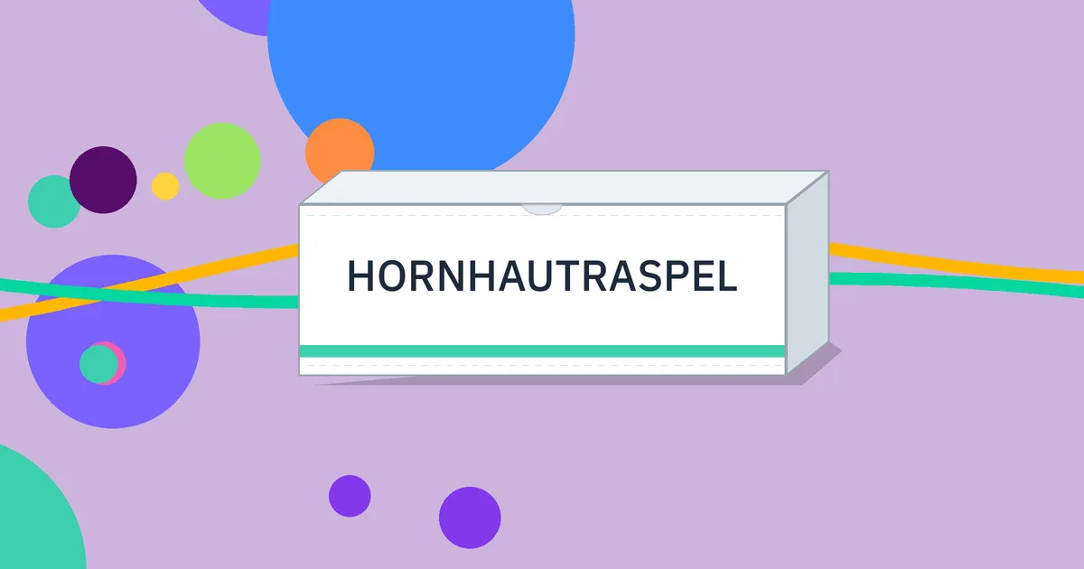 Symbolbild: Packung mit der Aufschrift HORNHAUTRASPEL (PZN 04445064) – Verfügbarkeit und Bezug in Apotheken in Frankfurt am Main