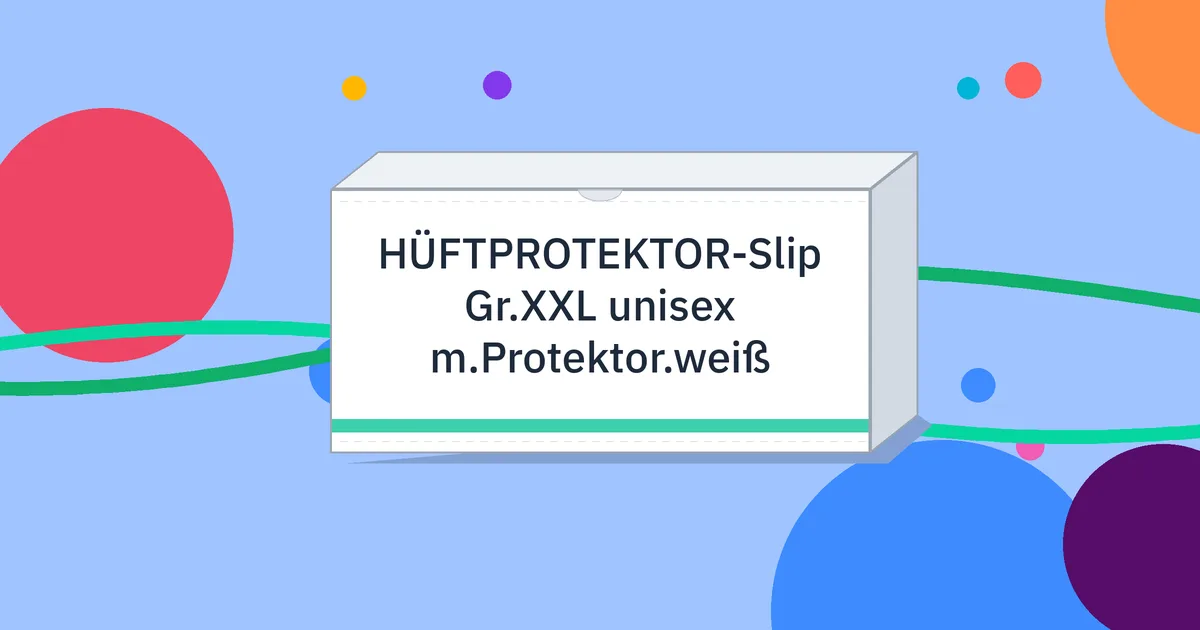 Symbolbild: Packung mit der Aufschrift HÜFTPROTEKTOR-Slip Gr.XXL unisex m.Protektor.weiß (PZN 14268195) – Verfügbarkeit und Bezug in Apotheken in Frankfurt am Main