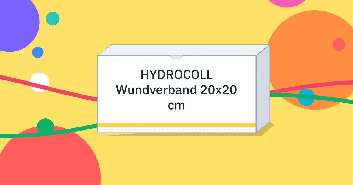 Symbolbild: Packung mit der Aufschrift HYDROCOLL Wundverband 20x20 cm (PZN 16897400) – Verfügbarkeit und Bezug in Apotheken in Frankfurt am Main