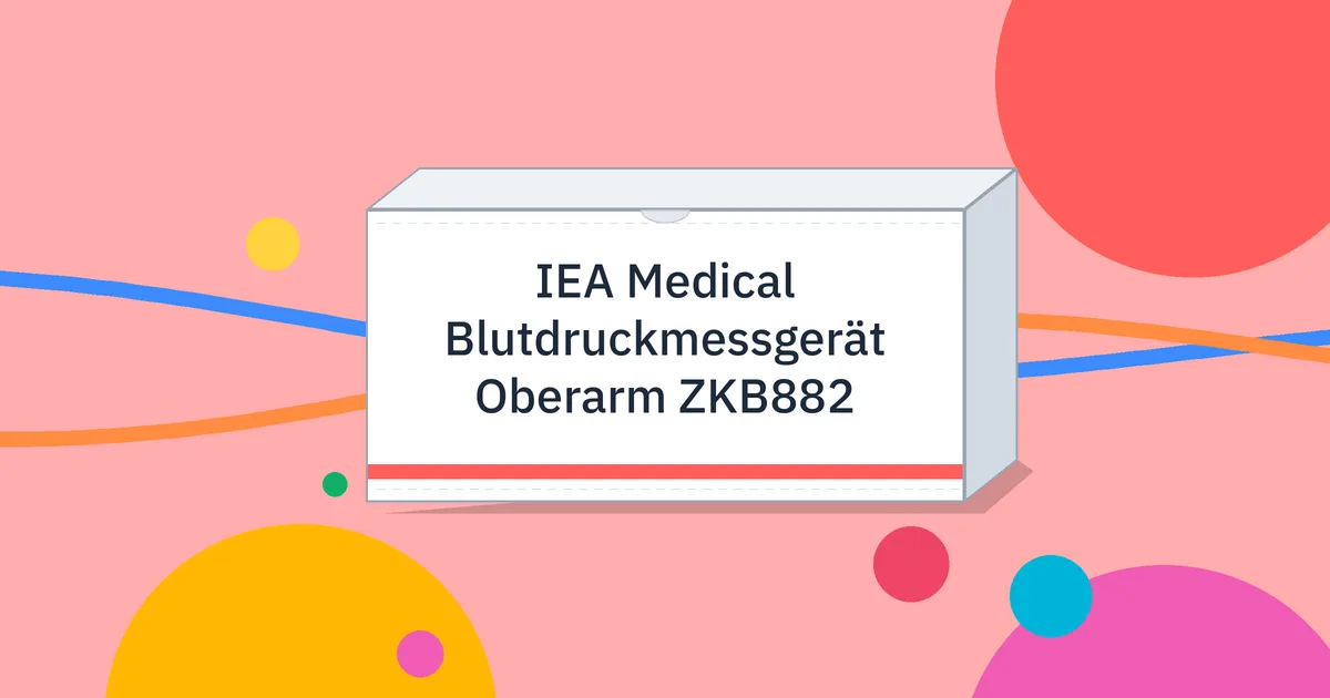 Symbolbild: Packung mit der Aufschrift IEA Medical Blutdruckmessgerät Oberarm ZKB882 (PZN 20367949) – Verfügbarkeit und Bezug in Apotheken in Frankfurt am Main