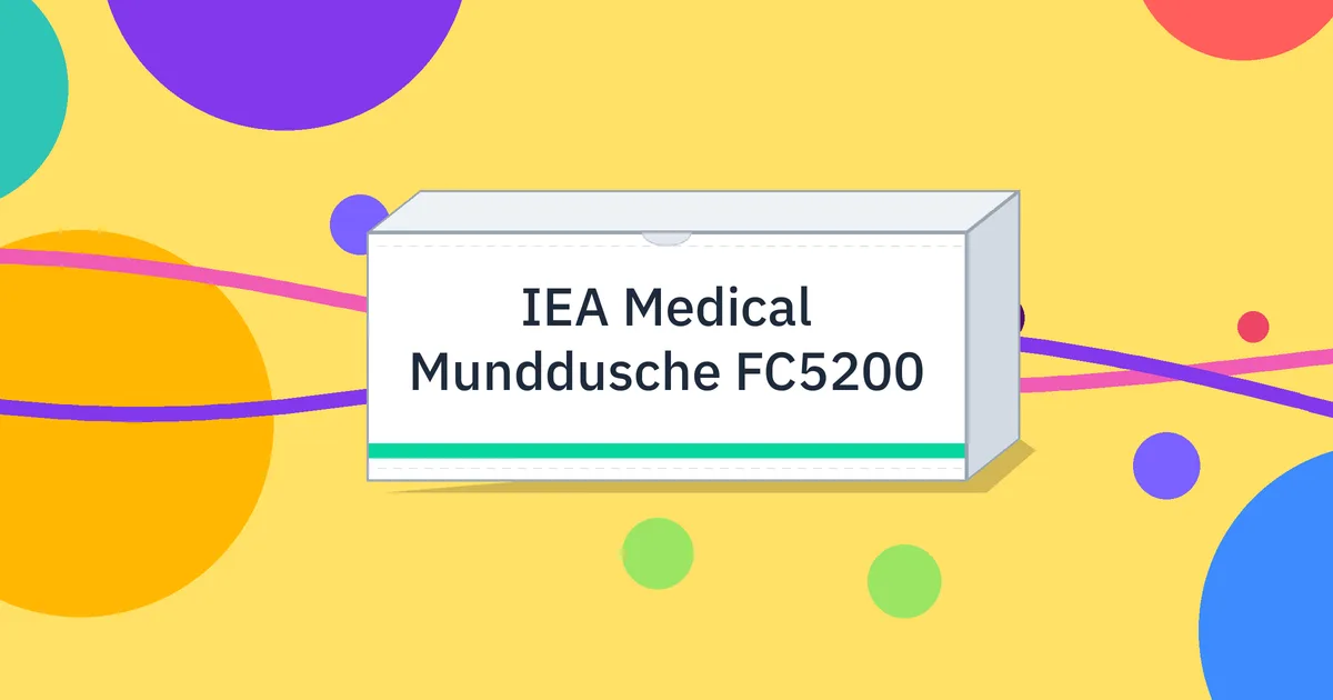 Symbolbild: Packung mit der Aufschrift IEA Medical Munddusche FC5200 (PZN 19802127) – Verfügbarkeit und Bezug in Apotheken in Frankfurt am Main