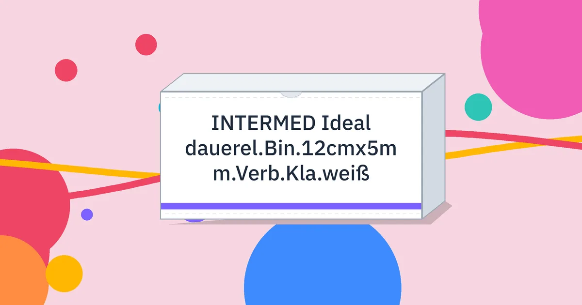 Symbolbild: Packung mit der Aufschrift INTERMED Ideal dauerel.Bin.12cmx5m m.Verb.Kla.weiß (PZN 17545040) – Verfügbarkeit und Bezug in Apotheken in Frankfurt am Main