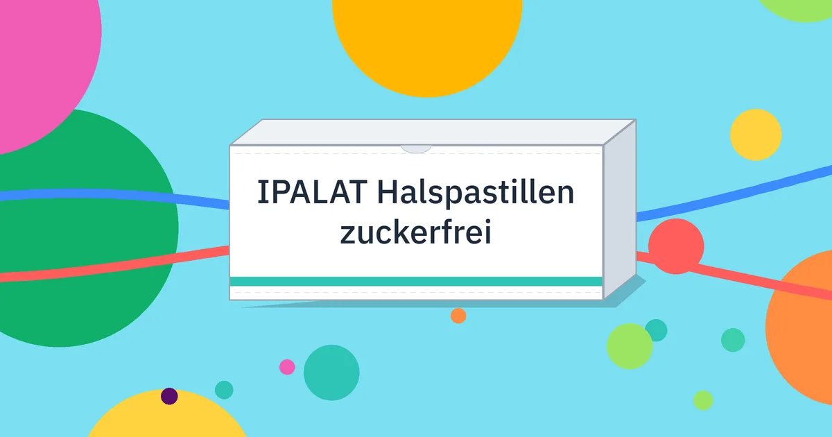 Symbolbild: Packung mit der Aufschrift IPALAT Halspastillen zuckerfrei (PZN 16395851) – Verfügbarkeit und Bezug in Apotheken in Frankfurt am Main