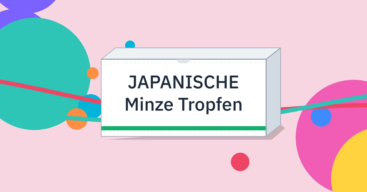 Symbolbild: Packung mit der Aufschrift JAPANISCHE Minze Tropfen (PZN 19141499) – Verfügbarkeit und Bezug in Apotheken in Frankfurt am Main