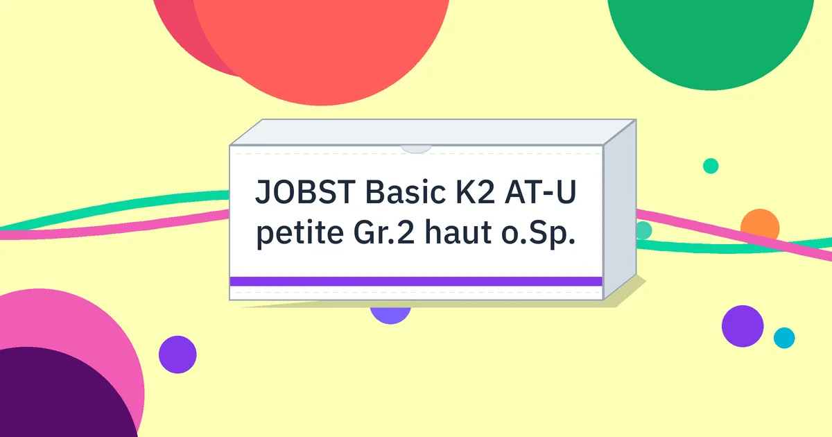 Symbolbild: Packung mit der Aufschrift JOBST Basic K2 AT-U petite Gr.2 haut o.Sp. (PZN 13060587) – Verfügbarkeit und Bezug in Apotheken in Frankfurt am Main