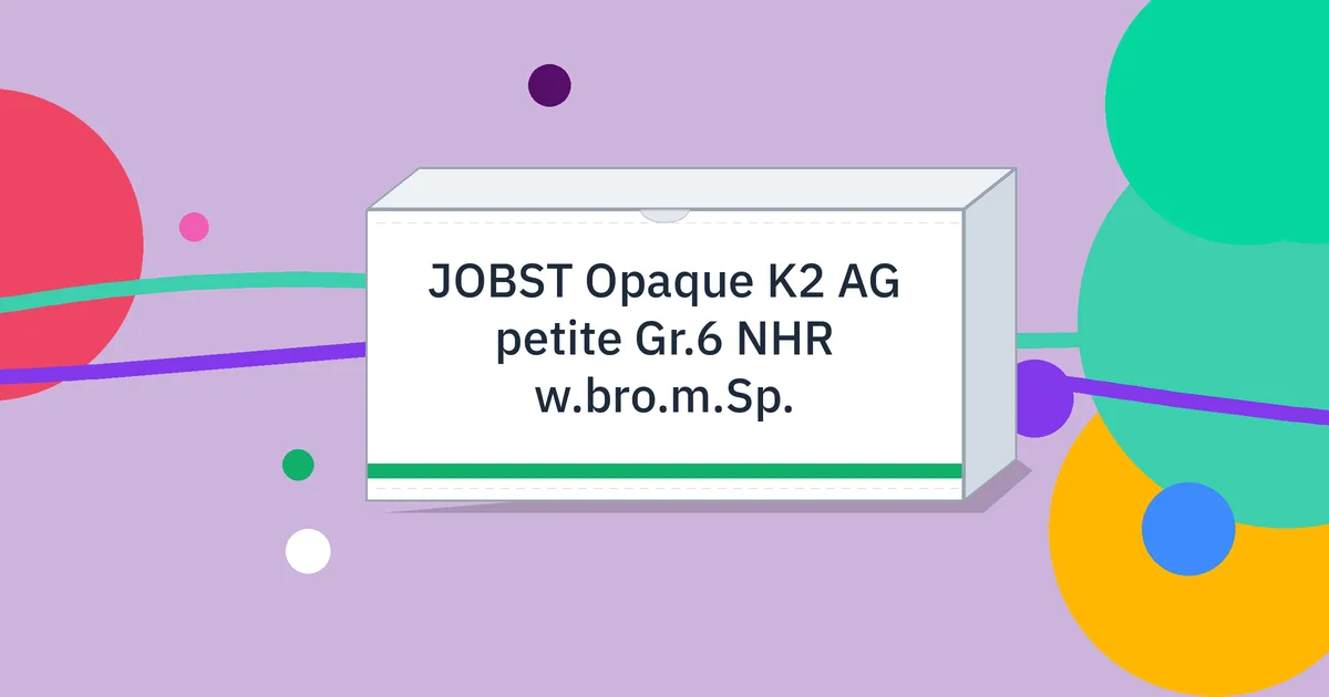 Symbolbild: Packung mit der Aufschrift JOBST Opaque K2 AG petite Gr.6 NHR w.bro.m.Sp. (PZN 13112456) – Verfügbarkeit und Bezug in Apotheken in Frankfurt am Main