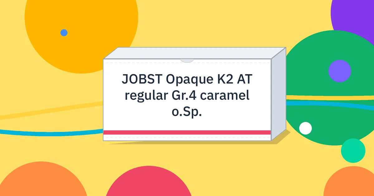 Symbolbild: Packung mit der Aufschrift JOBST Opaque K2 AT regular Gr.4 caramel o.Sp. (PZN 10724058) – Verfügbarkeit und Bezug in Apotheken in Frankfurt am Main