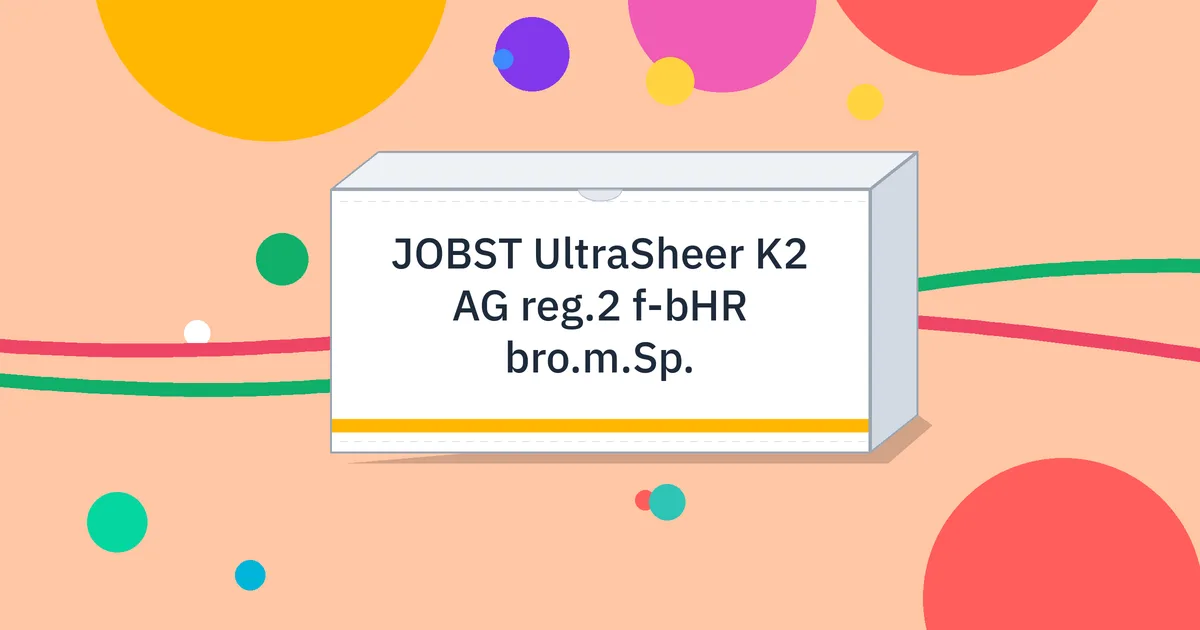Symbolbild: Packung mit der Aufschrift JOBST UltraSheer K2 AG reg.2 f-bHR bro.m.Sp. (PZN 13144367) – Verfügbarkeit und Bezug in Apotheken in Frankfurt am Main
