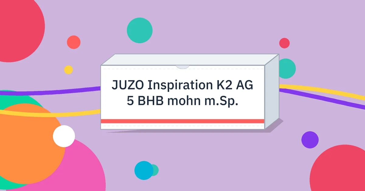 Symbolbild: Packung mit der Aufschrift JUZO Inspiration K2 AG 5 BHB mohn m.Sp. (PZN 14833086) – Verfügbarkeit und Bezug in Apotheken in Frankfurt am Main