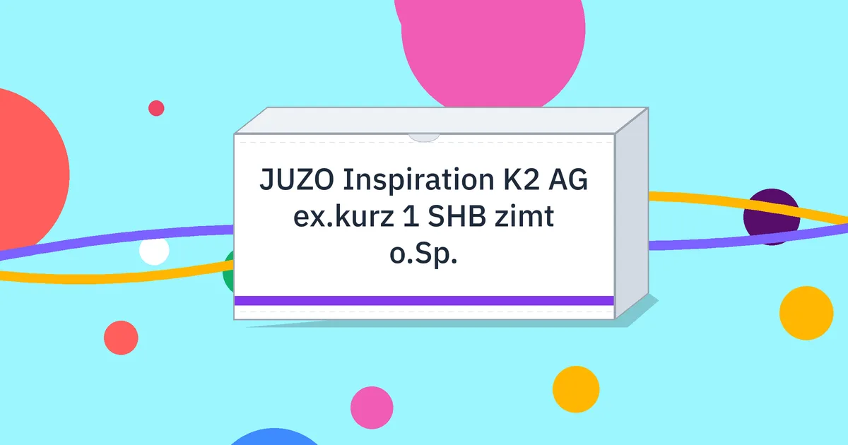 Symbolbild: Packung mit der Aufschrift JUZO Inspiration K2 AG ex.kurz 1 SHB zimt o.Sp. (PZN 14951087) – Verfügbarkeit und Bezug in Apotheken in Frankfurt am Main