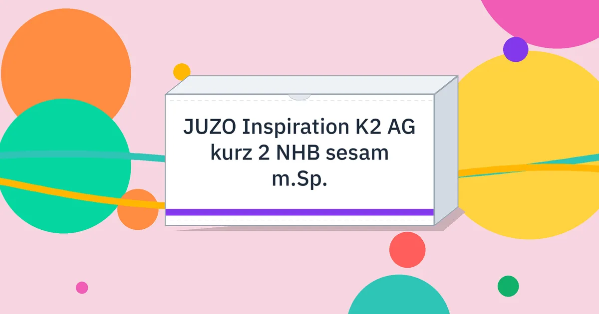 Symbolbild: Packung mit der Aufschrift JUZO Inspiration K2 AG kurz 2 NHB sesam m.Sp. (PZN 14948056) – Verfügbarkeit und Bezug in Apotheken in Frankfurt am Main