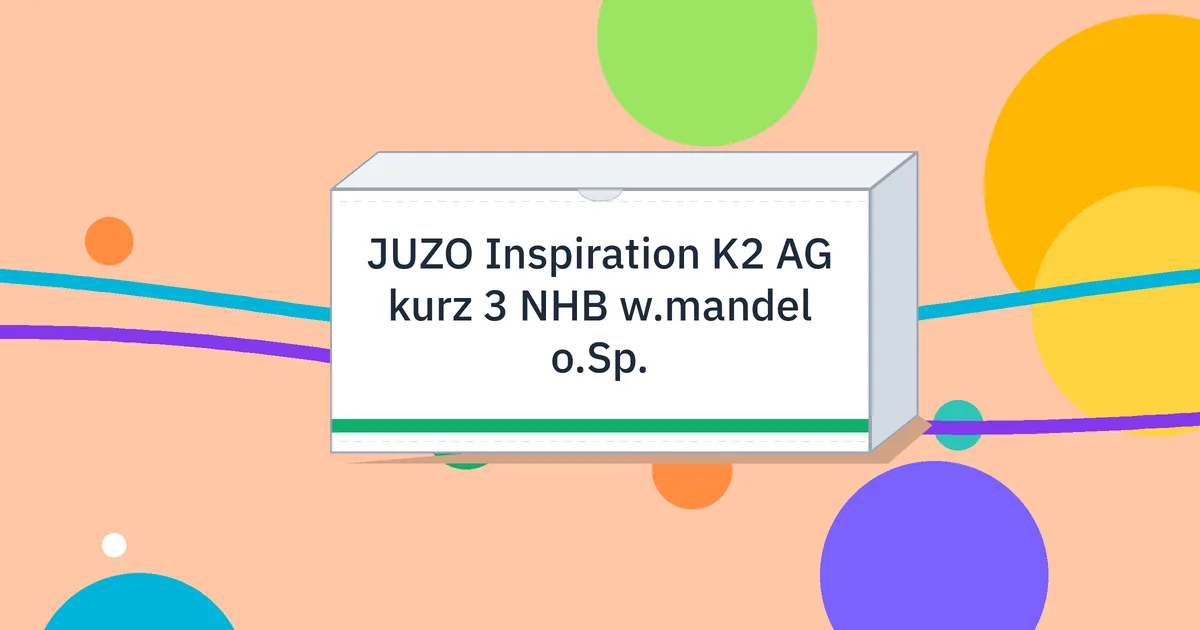 Symbolbild: Packung mit der Aufschrift JUZO Inspiration K2 AG kurz 3 NHB w.mandel o.Sp. (PZN 14948412) – Verfügbarkeit und Bezug in Apotheken in Frankfurt am Main