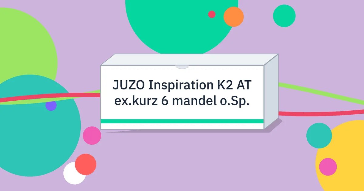 Symbolbild: Packung mit der Aufschrift JUZO Inspiration K2 AT ex.kurz 6 mandel o.Sp. (PZN 14932486) – Verfügbarkeit und Bezug in Apotheken in Frankfurt am Main