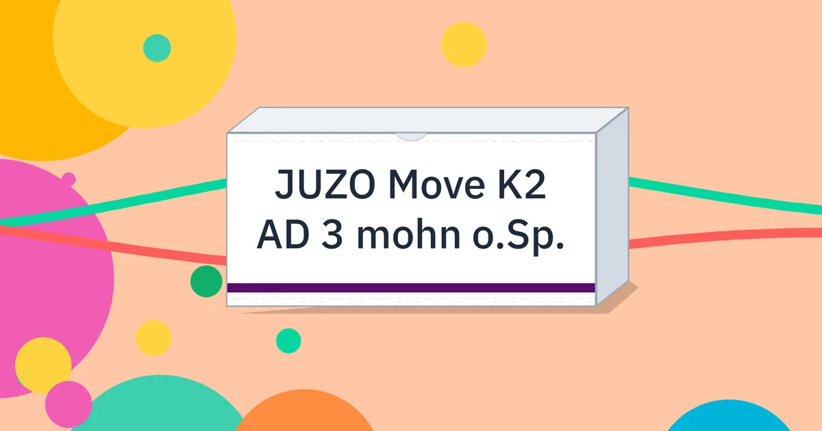 Symbolbild: Packung mit der Aufschrift JUZO Move K2 AD 3 mohn o.Sp. (PZN 18539550) – Verfügbarkeit und Bezug in Apotheken in Frankfurt am Main