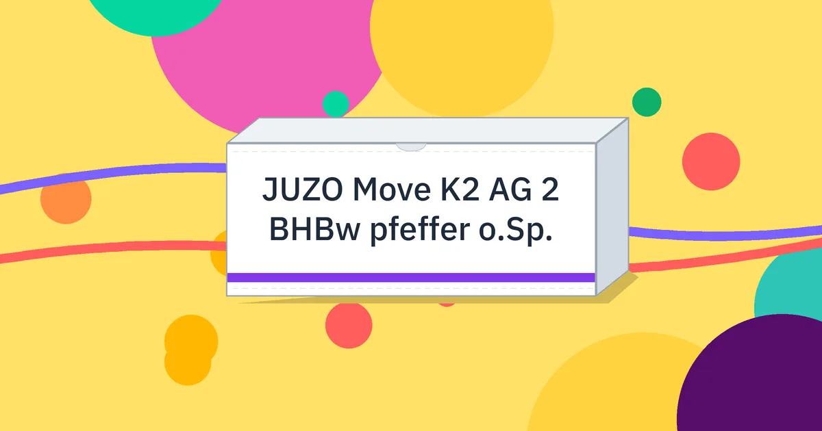 Symbolbild: Packung mit der Aufschrift JUZO Move K2 AG 2 BHBw pfeffer o.Sp. (PZN 16646276) – Verfügbarkeit und Bezug in Apotheken in Frankfurt am Main