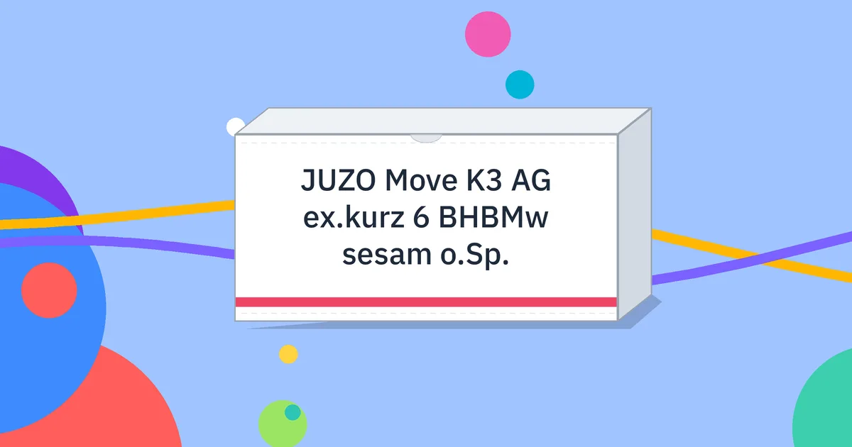 Symbolbild: Packung mit der Aufschrift JUZO Move K3 AG ex.kurz 6 BHBMw sesam o.Sp. (PZN 18586294) – Verfügbarkeit und Bezug in Apotheken in Frankfurt am Main