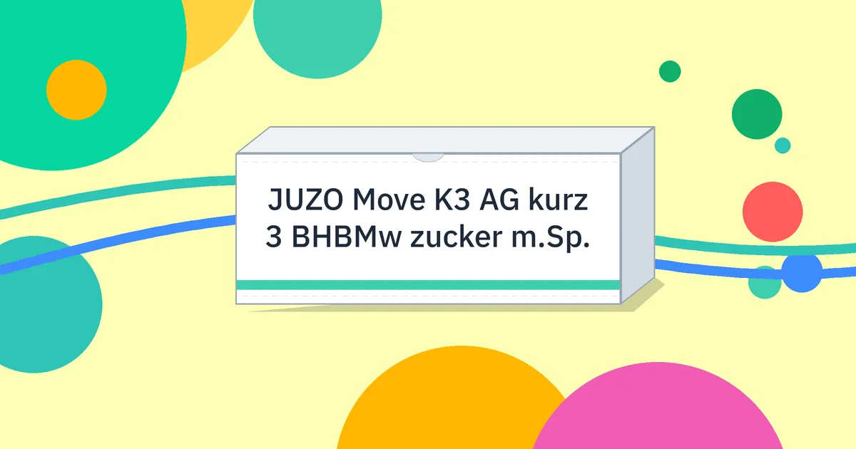 Symbolbild: Packung mit der Aufschrift JUZO Move K3 AG kurz 3 BHBMw zucker m.Sp. (PZN 18580162) – Verfügbarkeit und Bezug in Apotheken in Frankfurt am Main