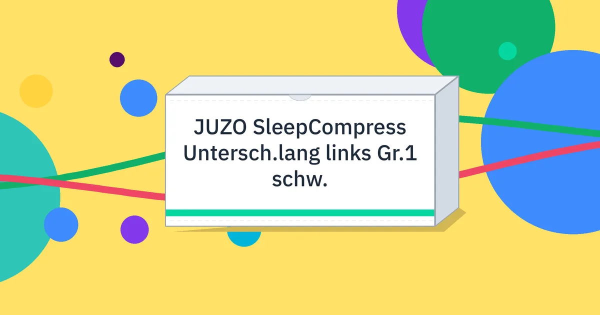 Symbolbild: Packung mit der Aufschrift JUZO SleepCompress Untersch.lang links Gr.1 schw. (PZN 19622425) – Verfügbarkeit und Bezug in Apotheken in Frankfurt am Main