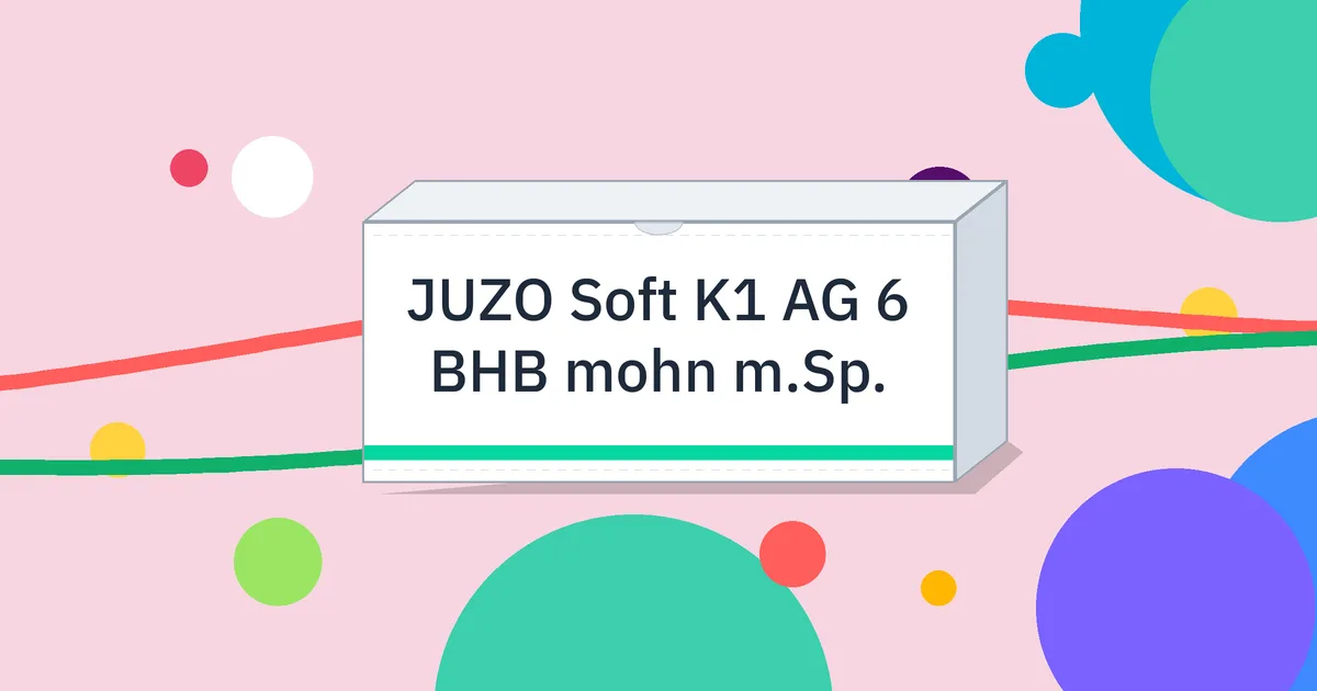 Symbolbild: Packung mit der Aufschrift JUZO Soft K1 AG 6 BHB mohn m.Sp. (PZN 14821137) – Verfügbarkeit und Bezug in Apotheken in Frankfurt am Main