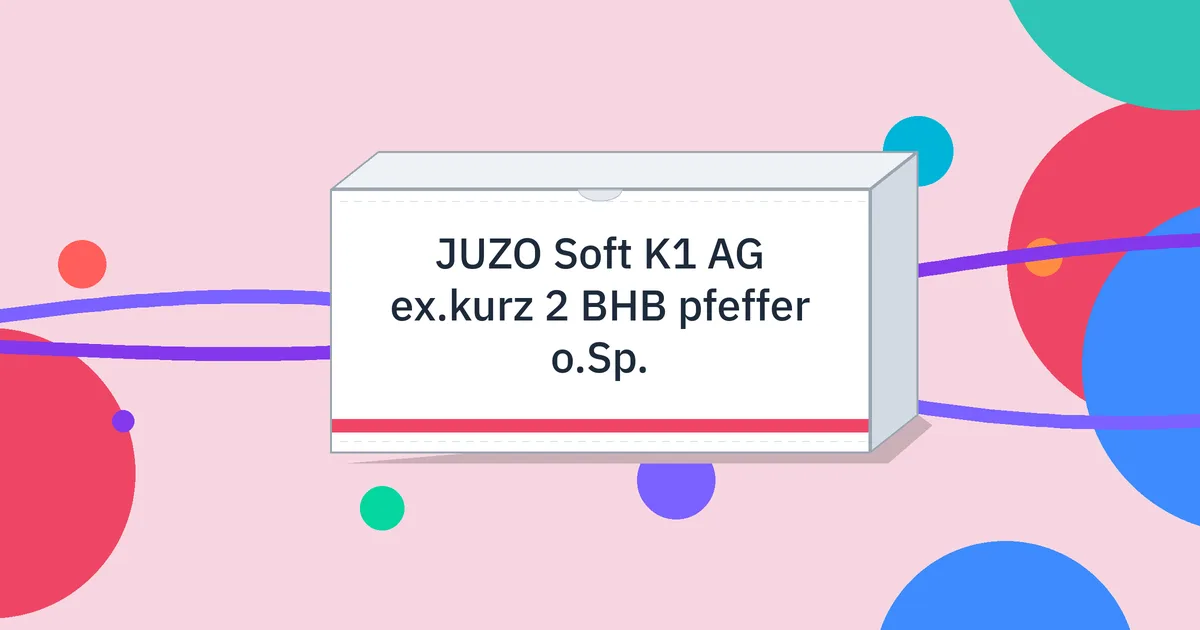 Symbolbild: Packung mit der Aufschrift JUZO Soft K1 AG ex.kurz 2 BHB pfeffer o.Sp. (PZN 14823975) – Verfügbarkeit und Bezug in Apotheken in Frankfurt am Main