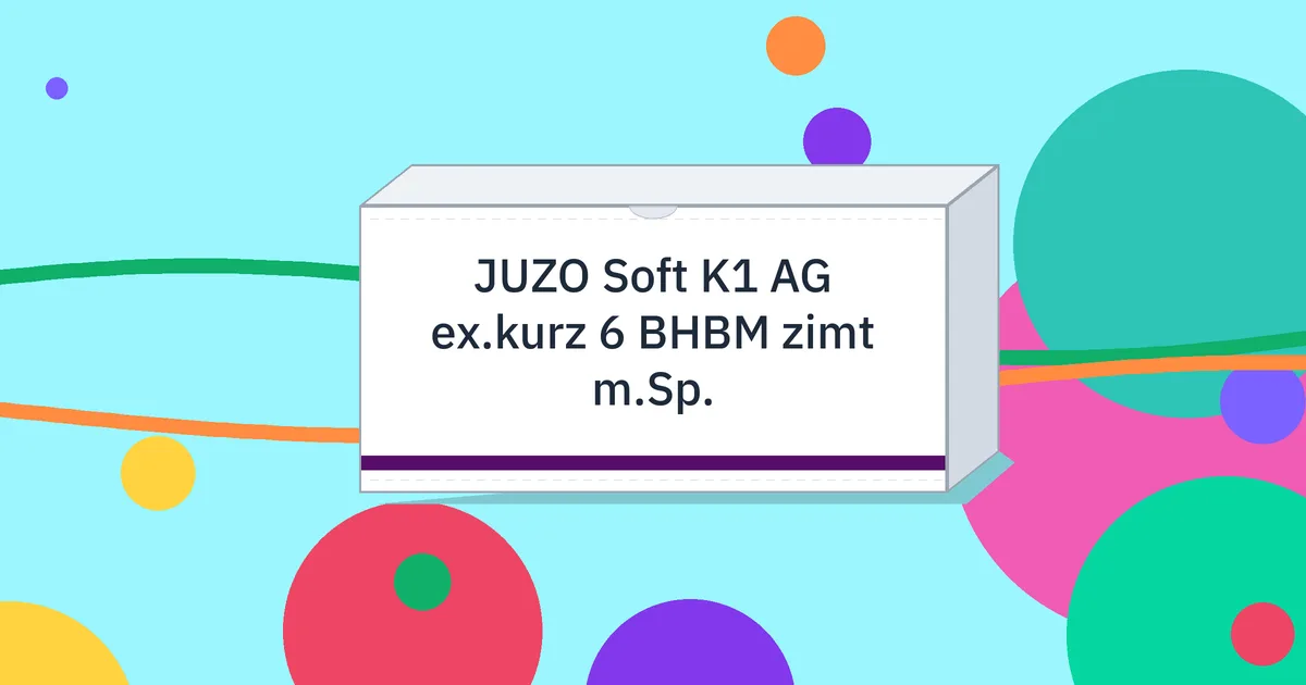Symbolbild: Packung mit der Aufschrift JUZO Soft K1 AG ex.kurz 6 BHBM zimt m.Sp. (PZN 14856236) – Verfügbarkeit und Bezug in Apotheken in Frankfurt am Main