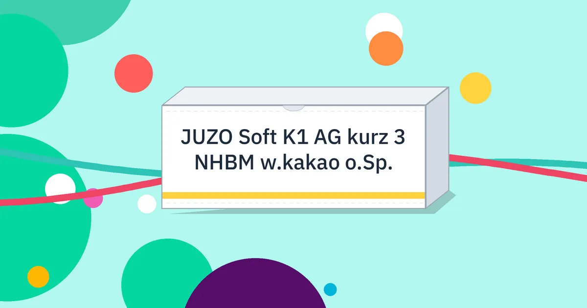 Symbolbild: Packung mit der Aufschrift JUZO Soft K1 AG kurz 3 NHBM w.kakao o.Sp. (PZN 14996397) – Verfügbarkeit und Bezug in Apotheken in Frankfurt am Main