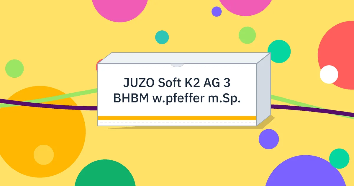 Symbolbild: Packung mit der Aufschrift JUZO Soft K2 AG 3 BHBM w.pfeffer m.Sp. (PZN 14866660) – Verfügbarkeit und Bezug in Apotheken in Frankfurt am Main