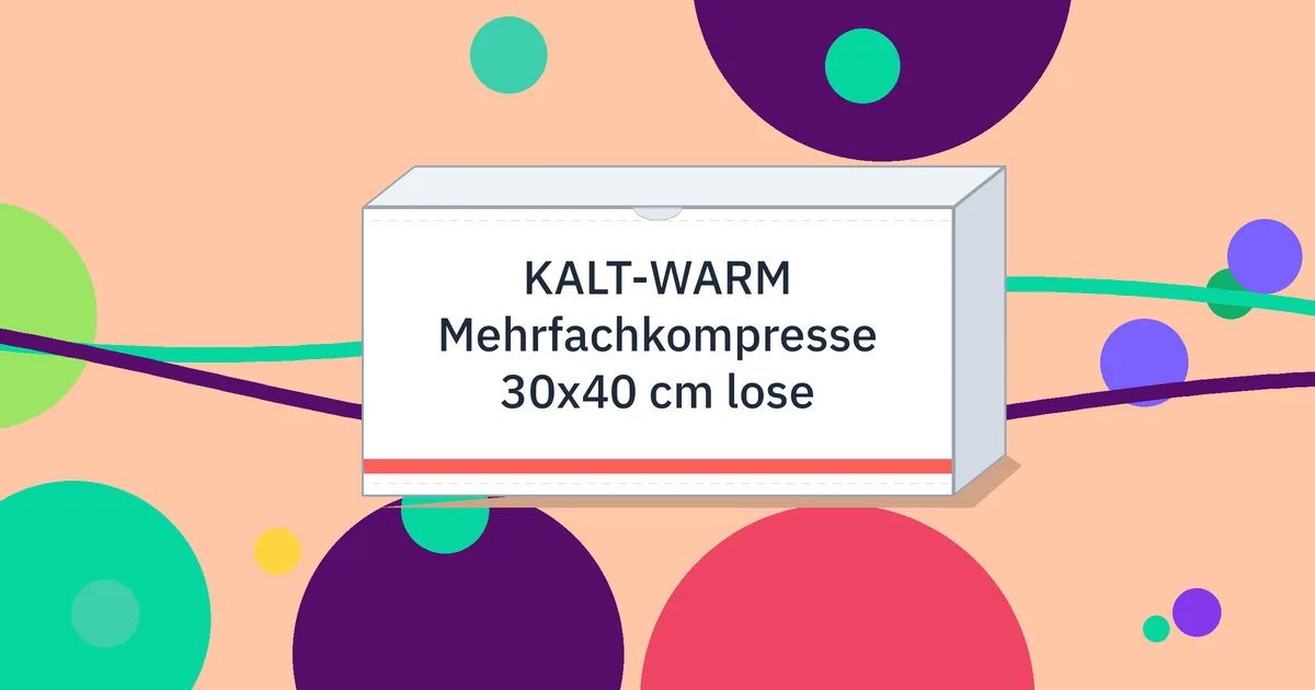 Symbolbild: Packung mit der Aufschrift KALT-WARM Mehrfachkompresse 30x40 cm lose (PZN 03645513) – Verfügbarkeit und Bezug in Apotheken in Frankfurt am Main