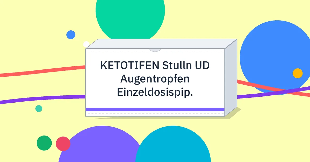 Symbolbild: Packung mit der Aufschrift KETOTIFEN Stulln UD Augentropfen Einzeldosispip. (PZN 07004515) – Verfügbarkeit und Bezug in Apotheken in Frankfurt am Main