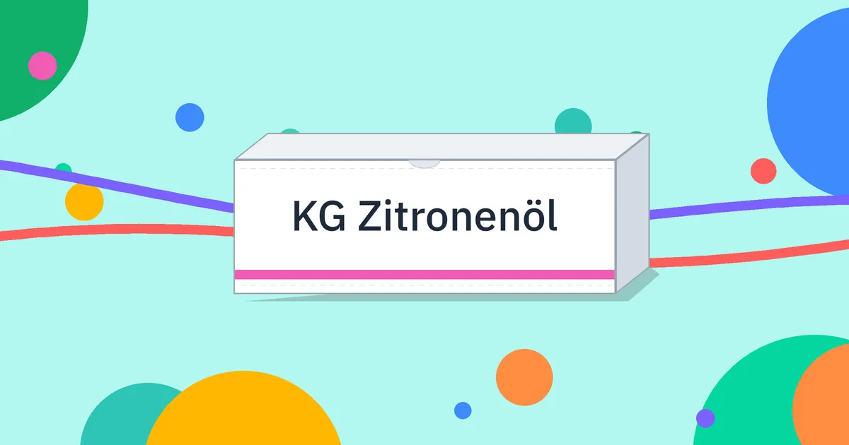 Symbolbild: Packung mit der Aufschrift KG Zitronenöl (PZN 18787118) – Verfügbarkeit und Bezug in Apotheken in Frankfurt am Main