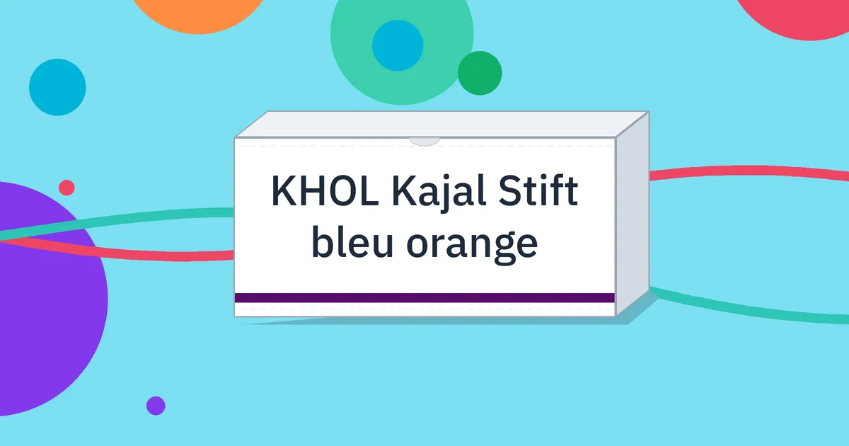 Symbolbild: Packung mit der Aufschrift KHOL Kajal Stift bleu orange (PZN 20687401) – Verfügbarkeit und Bezug in Apotheken in Frankfurt am Main