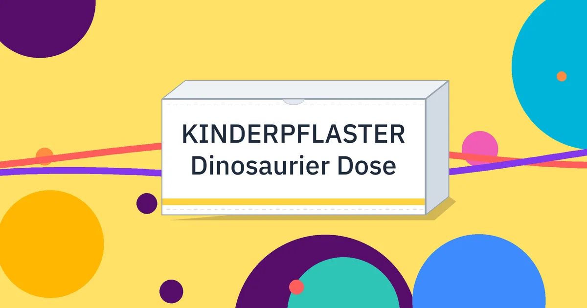 Symbolbild: Packung mit der Aufschrift KINDERPFLASTER Dinosaurier Dose (PZN 09077990) – Verfügbarkeit und Bezug in Apotheken in Frankfurt am Main