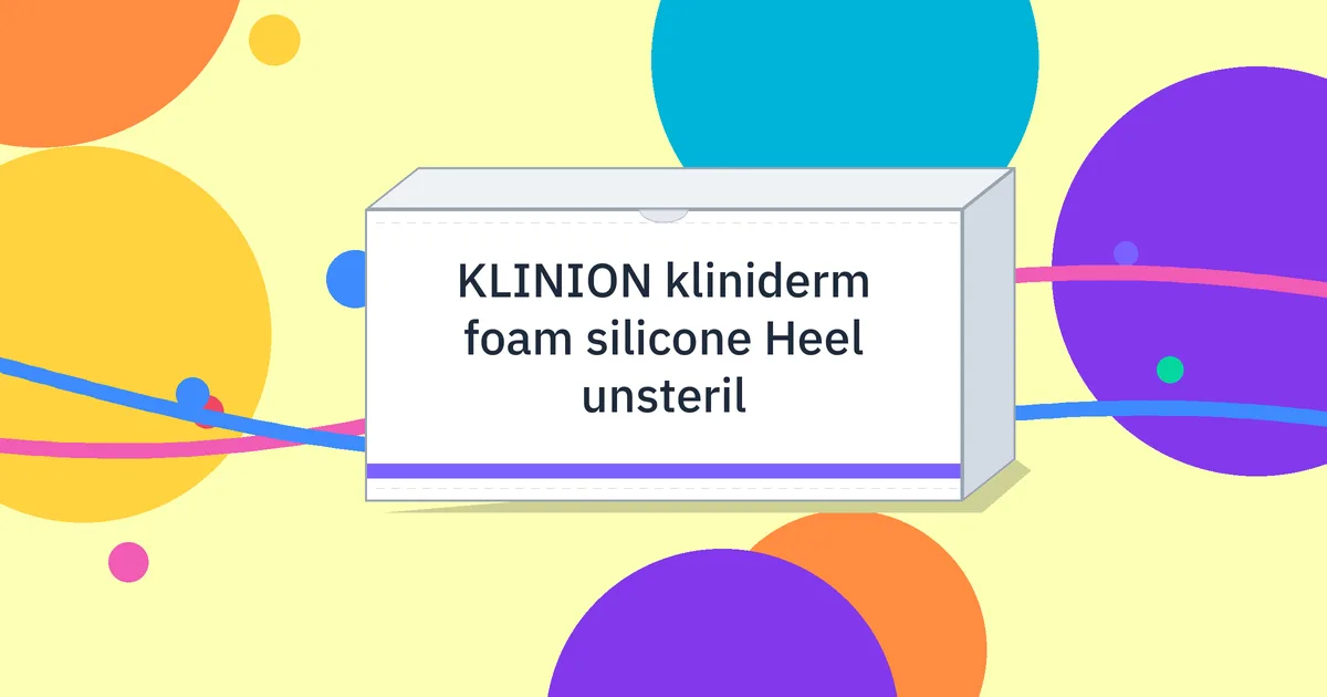 Symbolbild: Packung mit der Aufschrift KLINION kliniderm foam silicone Heel unsteril (PZN 19519638) – Verfügbarkeit und Bezug in Apotheken in Frankfurt am Main