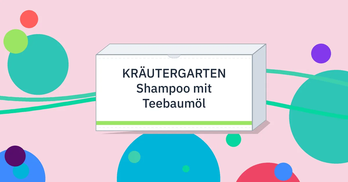 Symbolbild: Packung mit der Aufschrift KRÄUTERGARTEN Shampoo mit Teebaumöl (PZN 19511068) – Verfügbarkeit und Bezug in Apotheken in Frankfurt am Main