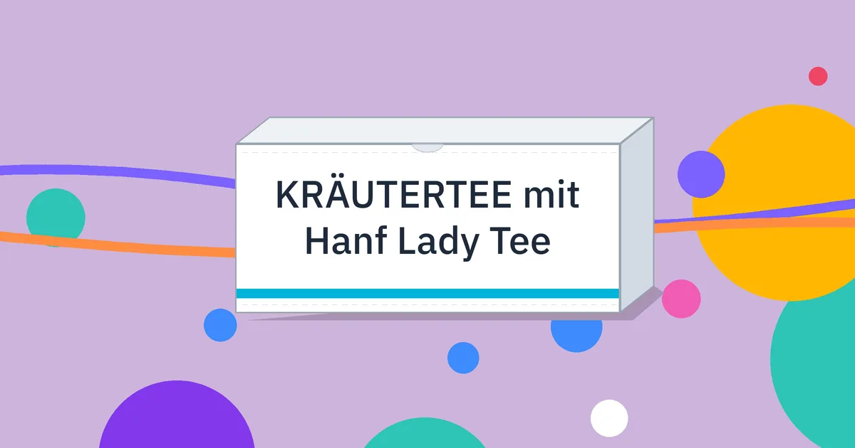 Symbolbild: Packung mit der Aufschrift KRÄUTERTEE mit Hanf Lady Tee (PZN 17944975) – Verfügbarkeit und Bezug in Apotheken in Frankfurt am Main