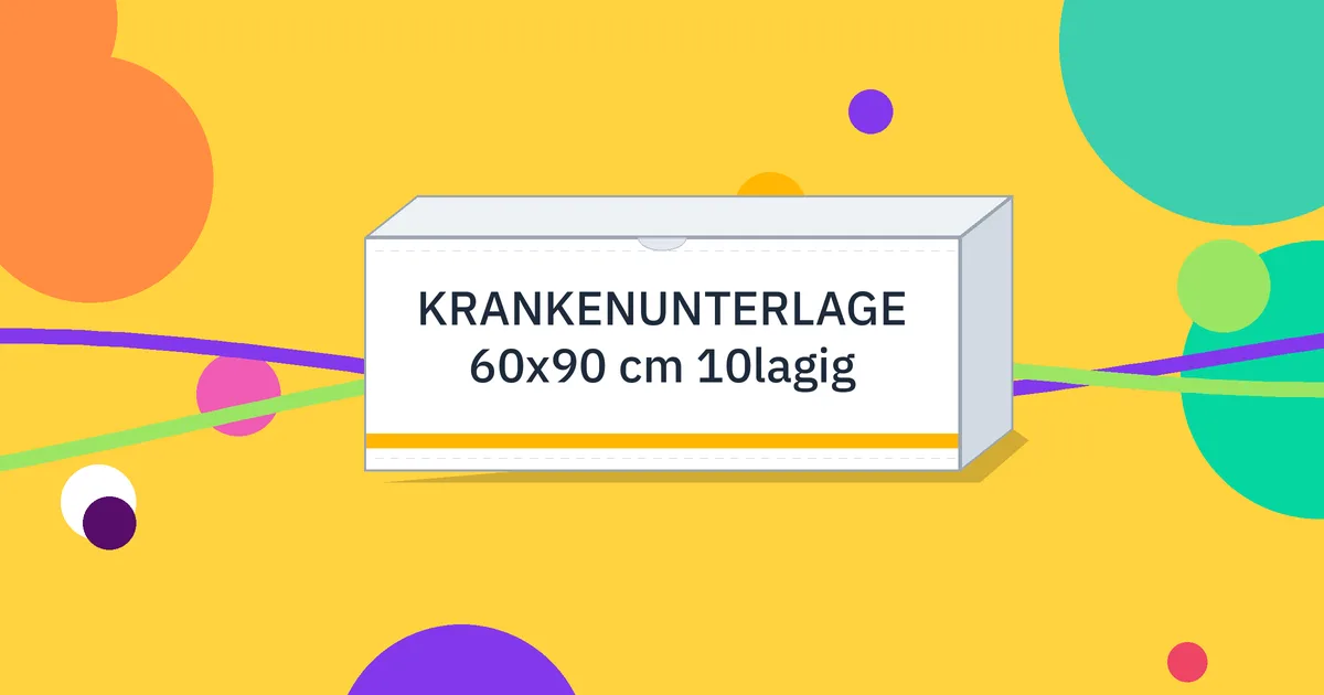 Symbolbild: Packung mit der Aufschrift KRANKENUNTERLAGE 60x90 cm 10lagig (PZN 00112638) – Verfügbarkeit und Bezug in Apotheken in Frankfurt am Main