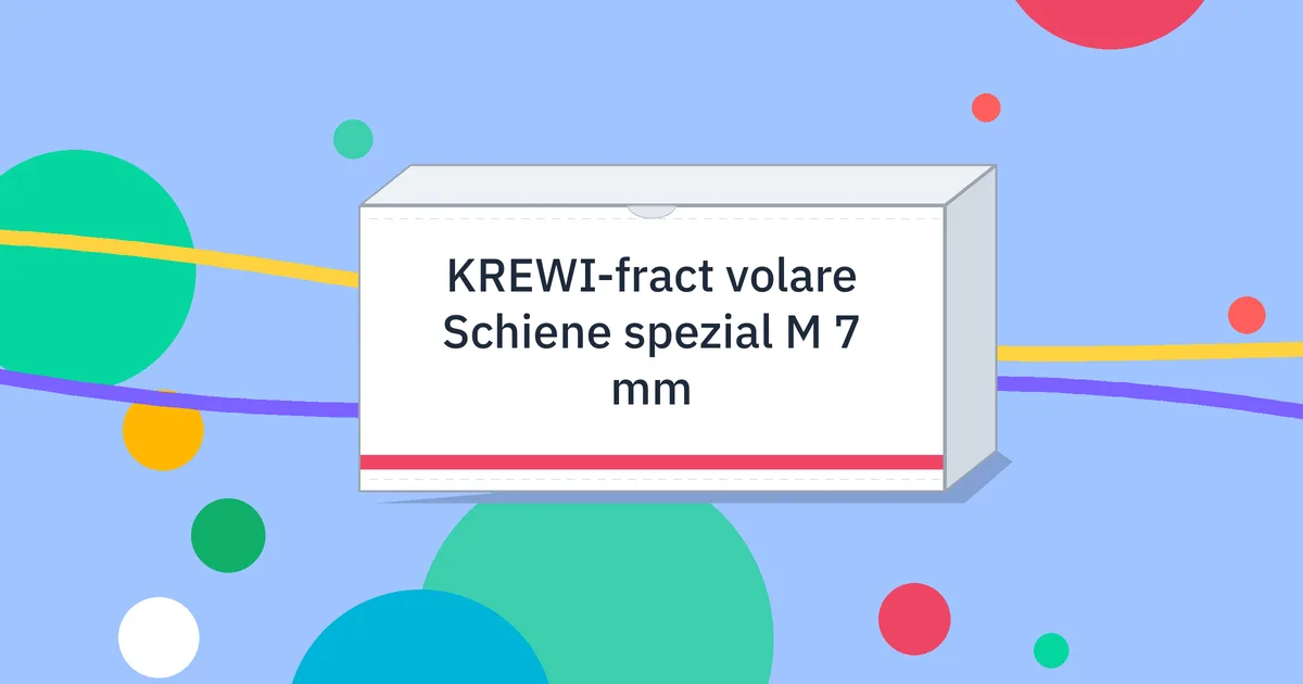 Symbolbild: Packung mit der Aufschrift KREWI-fract volare Schiene spezial M 7 mm (PZN 17300976) – Verfügbarkeit und Bezug in Apotheken in Frankfurt am Main