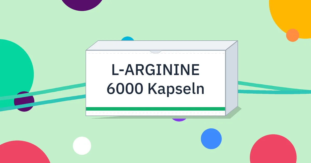 Symbolbild: Packung mit der Aufschrift L-ARGININE 6000 Kapseln (PZN 11345222) – Verfügbarkeit und Bezug in Apotheken in Frankfurt am Main