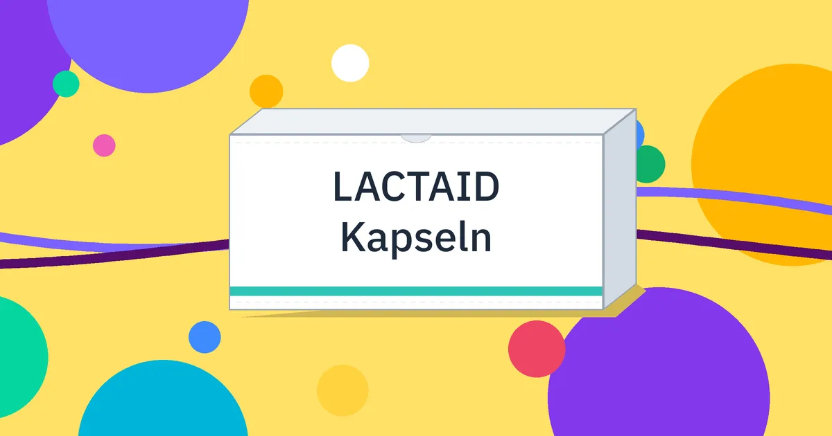 Symbolbild: Packung mit der Aufschrift LACTAID Kapseln (PZN 07733326) – Verfügbarkeit und Bezug in Apotheken in Frankfurt am Main