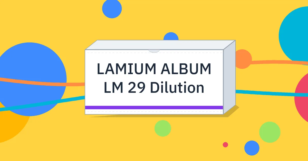 Symbolbild: Packung mit der Aufschrift LAMIUM ALBUM LM 29 Dilution (PZN 13521947) – Verfügbarkeit und Bezug in Apotheken in Frankfurt am Main